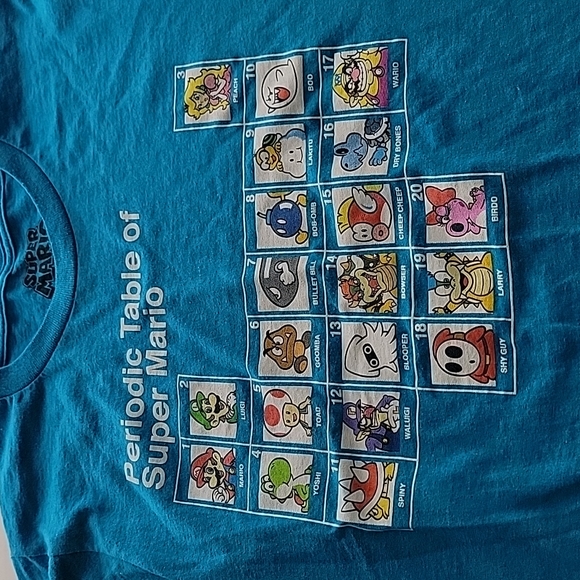 Nintendo | Shirts & Tops | Super Mario Brothers Periodic Table Tshirt ...